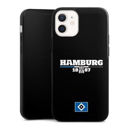 DeinDesign iPhone 12 mini Handy Slim Case extra d&uuml;nn Silikon Handyh&uuml;lle schwarz H&uuml;lle Hamburg Official Licensed Product Hsv Silikon Slim Case