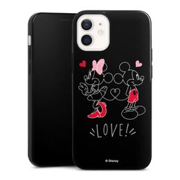 DeinDesign iPhone 12 mini Handy Slim Case extra d&uuml;nn Silikon Handyh&uuml;lle schwarz H&uuml;lle Disney Love Silikon Slim Case