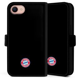 DeinDesign iPhone 16e Handy Klapph&uuml;lle Handyh&uuml;lle aus Kunst Leder schwarz Flip Case Fcb Fc Bayern M&uuml;nchen Logo Sideflip mit Lasche
