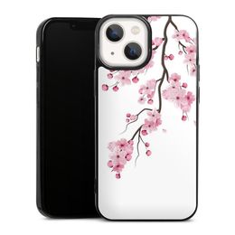 DeinDesign iPhone 13 Mini Handy Slim Case extra d&uuml;nn Silikon Handyh&uuml;lle schwarz H&uuml;lle Aisa Japan Cherry Blossom Silikon Slim Case