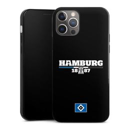 DeinDesign iPhone 12 Pro Handy Slim Case extra d&uuml;nn Silikon Handyh&uuml;lle schwarz H&uuml;lle Hamburg Official Licensed Product Hsv Silikon Slim Case