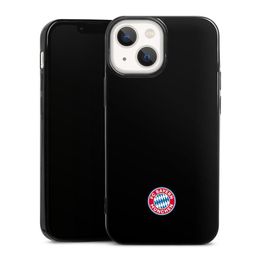 DeinDesign iPhone 13 Mini Handy Slim Case extra d&uuml;nn Silikon Handyh&uuml;lle schwarz H&uuml;lle Fcb Fc Bayern M&uuml;nchen Logo Silikon Slim Case