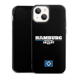DeinDesign iPhone 13 Mini Handy Slim Case extra d&uuml;nn Silikon Handyh&uuml;lle schwarz H&uuml;lle Hamburg Official Licensed Product Hsv Silikon Slim Case