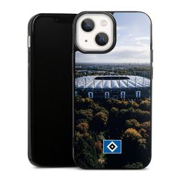 DeinDesign iPhone 13 Mini Handy Slim Case extra d&uuml;nn Silikon Handyh&uuml;lle schwarz H&uuml;lle Hsv Hamburger Sv Stadium Silikon Slim Case