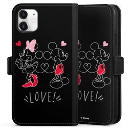 DeinDesign iPhone 11 Handy Klapph&uuml;lle Handyh&uuml;lle aus Kunst Leder schwarz Flip Case Disney Love Sideflip mit Lasche