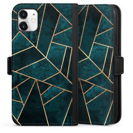 DeinDesign iPhone 11 Handy Klapph&uuml;lle Handyh&uuml;lle aus Kunst Leder schwarz Flip Case Stone Elisabeth Fredriksson Gold & Copper Sideflip mit Lasche