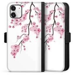 DeinDesign iPhone 11 Handy Klapph&uuml;lle Handyh&uuml;lle aus Kunst Leder schwarz Flip Case Aisa Japan Cherry Blossom Sideflip mit Lasche