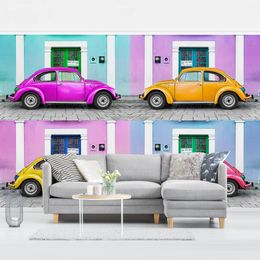 Bilderwelten Tapete - Fototapete Kolorierte Beetles - Wandtapete Schlafzimmer Wohnzimmer modern - auch kleisterfrei