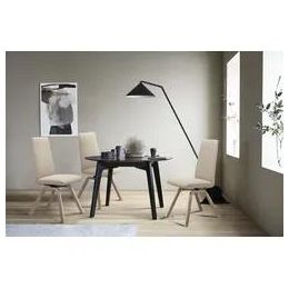 Polsterstuhl stressless "Laurel", beige (cream batick, schwarz), B:49cm H:105cm T:60cm, Leder BATICK: BATICK ist ein leicht korrigiertes, durchgef&auml;rbtes und genarbtes M&ouml;belleder, bei dem die meisten Unebenheiten und Spuren in der Regel entfernt wurden., St&uuml;hle, Polsterstuhl, High Back, Gr&ouml;&szlig;e L, mit schr&auml;ggestellten Beinen in Schwarz
