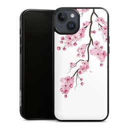 DeinDesign iPhone 14 Plus Handy Silikon H&uuml;lle Case schwarz Handyh&uuml;lle Aisa Japan Cherry Blossom