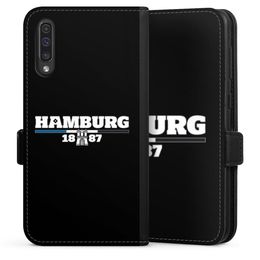 DeinDesign Galaxy A50 Handy Klapph&uuml;lle Handyh&uuml;lle aus Kunst Leder schwarz Flip Case Hamburg Official Licensed Product Hsv Sideflip mit Lasche
