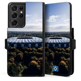 DeinDesign Galaxy S21 Ultra 5G Handy Klapph&uuml;lle Handyh&uuml;lle aus Kunst Leder schwarz Flip Case Hsv Hamburger Sv Stadium Sideflip mit Lasche