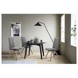 Polsterstuhl stressless "Laurel", grau (wild dove batick, schwarz), B:49cm H:105cm T:60cm, Leder BATICK: BATICK ist ein leicht korrigiertes, durchgef&auml;rbtes und genarbtes M&ouml;belleder, bei dem die meisten Unebenheiten und Spuren in der Regel entfernt wurden., St&uuml;hle, Polsterstuhl, High Back, Gr&ouml;&szlig;e L, mit schr&auml;ggestellten Beinen in Schwarz