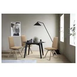 Polsterstuhl stressless "Laurel", beige (sand paloma, schwarz), B:49cm H:105cm T:60cm, Leder PALOMA: PALOMA ist ein durchgef&auml;rbtes Semianilin-M&ouml;belleder mit nat&uuml;rlicher Narbung., St&uuml;hle, Polsterstuhl, High Back, Gr&ouml;&szlig;e L, mit schr&auml;ggestellten Beinen in Schwarz
