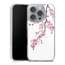 DeinDesign iPhone 16 Pro Handy Silikon H&uuml;lle Case transparent Handyh&uuml;lle Aisa Japan Cherry Blossom Silikon Case