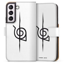 DeinDesign Galaxy S22 Handy Klapph&uuml;lle Handyh&uuml;lle aus Kunst Leder wei&szlig; Flip Case Konoha Sasuke Naruto Shippuden Sideflip mit Lasche