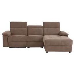 Ecksofa Home Affaire "Binado, L-Form", braun, B:252cm T:164cm, Webstoff (95% Polyester/5% Nylon), Sofas, Ecksofa, mit manueller oder elektrischer Relaxfunktion mit USB-Anschluss