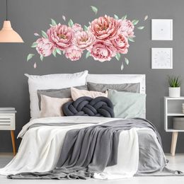 Wandtattoo Rosen Blumen Pfingstrosen Set Ros&eacute; Wandsticker Wandtattoo Shabby Blumen florale Wandaufkleber Vintage in S-XXL