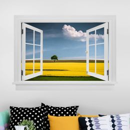 3D Wandtattoo Offenes Fenster Der Baum und die Wolke Fenster Wandsticker 3D-Optik Wandaufkleber Fenster Ausblick in S-XXL 3D-Effekt