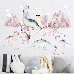 Wandtattoo - Aquarell Dinowelt - originell modern Aquarell bunt Dinosaurier Kinderzimmer Baby M&auml;dchen Jungen