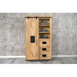 Highboard Akazienholz massiv natur Hochschrank 90 x 150 x 45 cm LIBRO