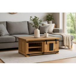 Couchtisch Akazienholz massiv natur Sofatisch 110 x 45 x 70 cm LIBRO