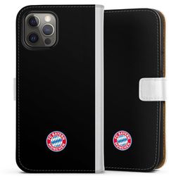 DeinDesign iPhone 12 Pro Max Handy Klapph&uuml;lle Handyh&uuml;lle aus Kunst Leder wei&szlig; Flip Case Fcb Fc Bayern M&uuml;nchen Logo Sideflip mit Lasche