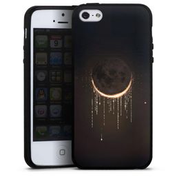 DeinDesign iPhone SE (2016-2019) Handy Silikon H&uuml;lle Case schwarz Handyh&uuml;lle Full Moon Moon Light