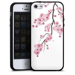 DeinDesign iPhone SE (2016-2019) Handy Silikon H&uuml;lle Case schwarz Handyh&uuml;lle Aisa Japan Cherry Blossom