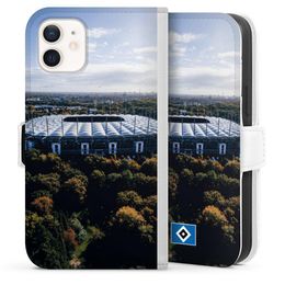 DeinDesign iPhone 12 mini Handy Klapph&uuml;lle Handyh&uuml;lle aus Kunst Leder wei&szlig; Flip Case Hsv Hamburger Sv Stadium Sideflip mit Lasche