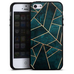DeinDesign iPhone SE (2016-2019) Handy Silikon H&uuml;lle Case schwarz Handyh&uuml;lle Elisabeth Fredriksson Gold & Copper Stone
