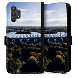 DeinDesign Galaxy A32 5G Handy Klapph&uuml;lle Handyh&uuml;lle aus Kunst Leder schwarz Flip Case Hamburger Sv Hsv Stadium Sideflip mit langer Lasche