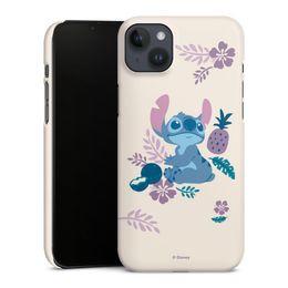 DeinDesign iPhone 14 Plus Handy Premium Case Smartphone Handyh&uuml;lle Schutzh&uuml;lle gl&auml;nzend Flowers Lilo & Stitch Official Licensed Product Premium Case