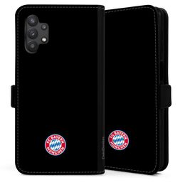 DeinDesign Galaxy A32 5G Handy Klapph&uuml;lle Handyh&uuml;lle aus Kunst Leder schwarz Flip Case Fc Bayern M&uuml;nchen Fcb Logo Sideflip mit langer Lasche