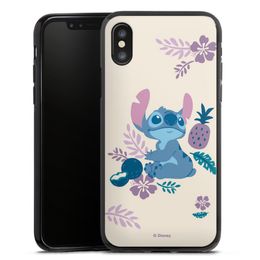 DeinDesign iPhone X Handy Silikon H&uuml;lle Case schwarz Handyh&uuml;lle Flowers Lilo & Stitch Official Licensed Product