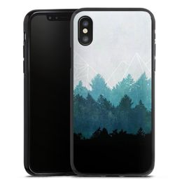 DeinDesign iPhone X Handy Silikon H&uuml;lle Case schwarz Handyh&uuml;lle Tree Forrest Abstract