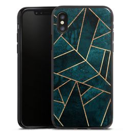 DeinDesign iPhone X Handy Silikon H&uuml;lle Case schwarz Handyh&uuml;lle Stone Elisabeth Fredriksson Gold & Copper