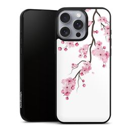 DeinDesign iPhone 16 Pro Max Handy Slim Case extra d&uuml;nn Silikon Handyh&uuml;lle schwarz H&uuml;lle Aisa Japan Cherry Blossom Silikon Slim Case
