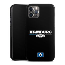 DeinDesign iPhone 12 Pro Handy Silikon H&uuml;lle Case schwarz Handyh&uuml;lle Hamburg Official Licensed Product Hsv