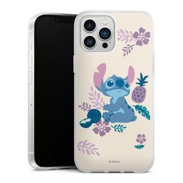 DeinDesign iPhone 13 Pro Max Handy Silikon H&uuml;lle Case transparent Handyh&uuml;lle Flowers Lilo & Stitch Official Licensed Product Silikon Case