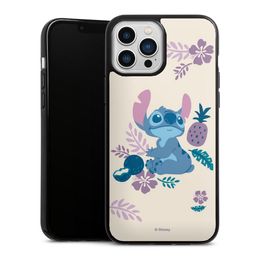 DeinDesign iPhone 13 Pro Max Handy Silikon H&uuml;lle Case schwarz Handyh&uuml;lle Flowers Lilo & Stitch Official Licensed Product