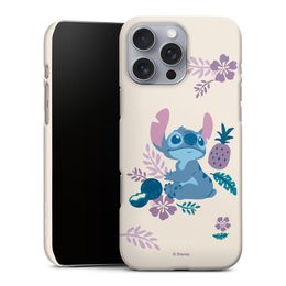 DeinDesign iPhone 16 Pro Max Handy Premium Case Smartphone Handyh&uuml;lle Schutzh&uuml;lle gl&auml;nzend Flowers Lilo & Stitch Official Licensed Product Premium Case