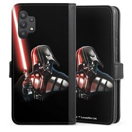 DeinDesign Galaxy A32 4G Handy Klapph&uuml;lle Handyh&uuml;lle aus Kunst Leder schwarz Flip Case Merchandise Darth Vader Star Wars Sideflip mit Lasche
