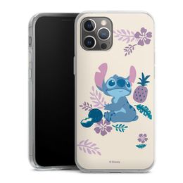 DeinDesign iPhone 12 Pro Max Handy Silikon H&uuml;lle Case transparent Handyh&uuml;lle Flowers Lilo & Stitch Official Licensed Product Silikon Case