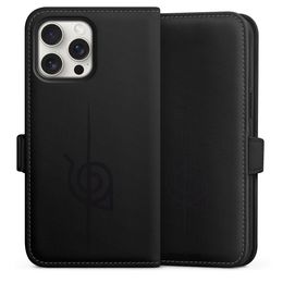 DeinDesign iPhone 15 Pro Max Handy Klapph&uuml;lle Handyh&uuml;lle aus Kunst Leder schwarz Flip Case Konoha Sasuke Naruto Shippuden Sideflip mit Lasche