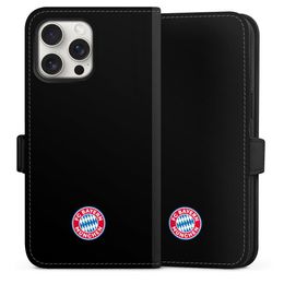 DeinDesign iPhone 15 Pro Max Handy Klapph&uuml;lle Handyh&uuml;lle aus Kunst Leder schwarz Flip Case Fcb Fc Bayern M&uuml;nchen Logo Sideflip mit Lasche
