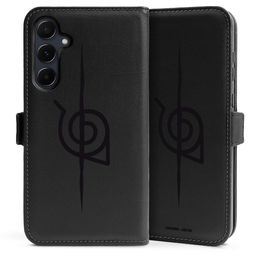 DeinDesign Galaxy A55 5G Handy Klapph&uuml;lle Handyh&uuml;lle aus Kunst Leder schwarz Flip Case Konoha Sasuke Naruto Shippuden Sideflip mit Lasche