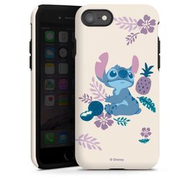 DeinDesign iPhone SE (2022) Handy Panzer Handyh&uuml;lle robuste Outdoor H&uuml;lle Schutzh&uuml;lle matt Flowers Official Licensed Product Lilo & Stitch Tough Case