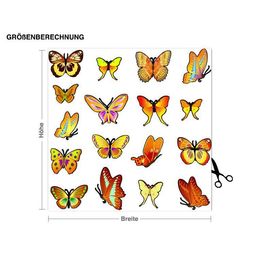 Bilderwelten Wandtattoo Tiere modern selbstklebend Wandaufkleber - Schmetterlingsset orange - Schmetterlinge Wohnzimmer Schlafzimmer