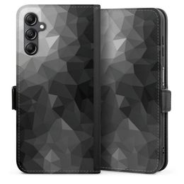 DeinDesign Galaxy A14 5G Handy Klapph&uuml;lle Handyh&uuml;lle aus Kunst Leder schwarz Flip Case Tarnmuster Muster Mosaic Sideflip mit Lasche